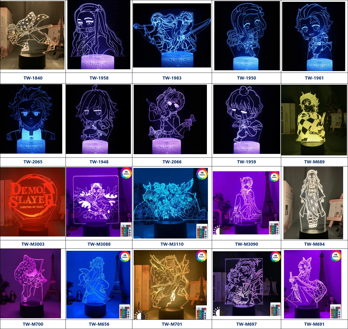 Tw-m693 Kimetsu No Yaiba Muichiro Tokito 3d Lamp For Bedroom Decor ...