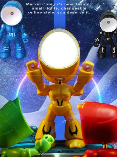 Home Desktop Interior Decor Mini Magnetic Robot Led Night Light Mini ...