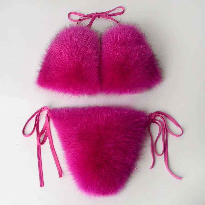 Alibaba.com: 2025 New Fashion Design Real Fox Fur Bra & Brief Sets ...