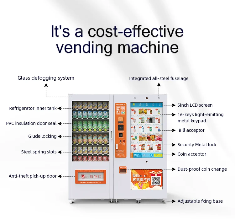 Outdoor Vending Machine Combo Wifi Smart Touch Screen Vending Machine ...