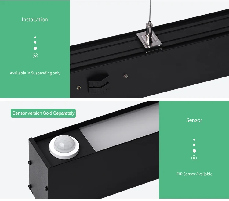 Suspended Led Linear Light Hot Sale 4ft 8ft Linkable Commercial Led ...