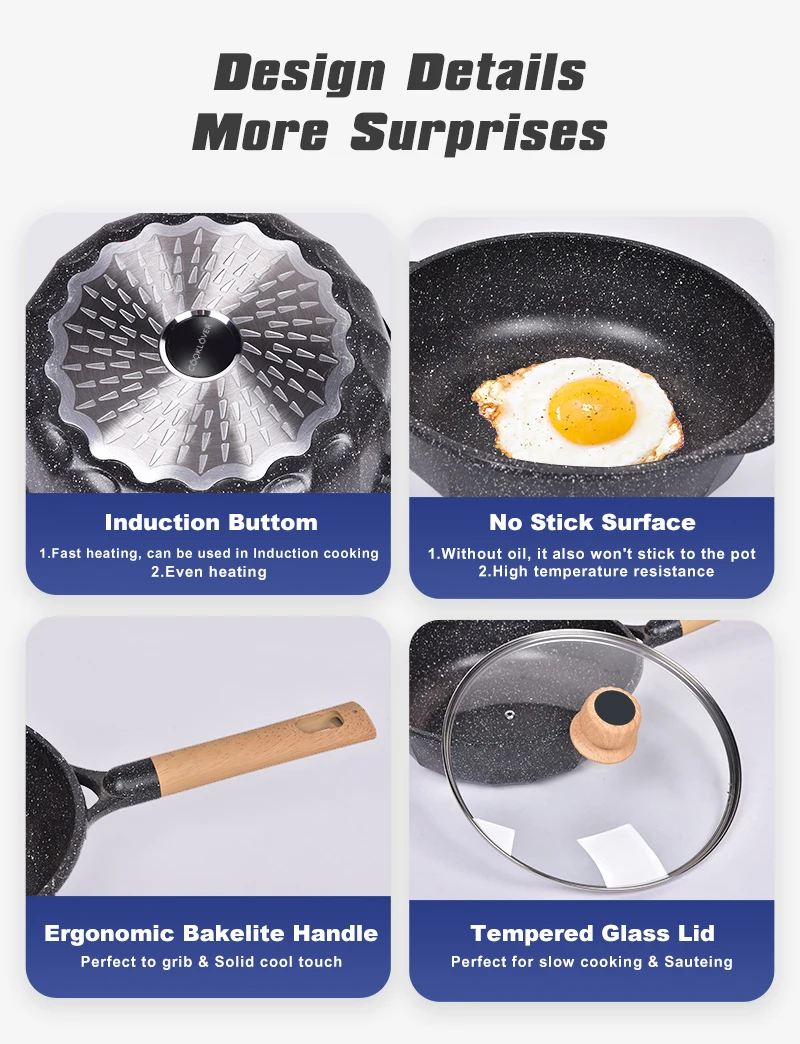 Cooklover Classic Marble Stone Cooking Pot - Non Stick