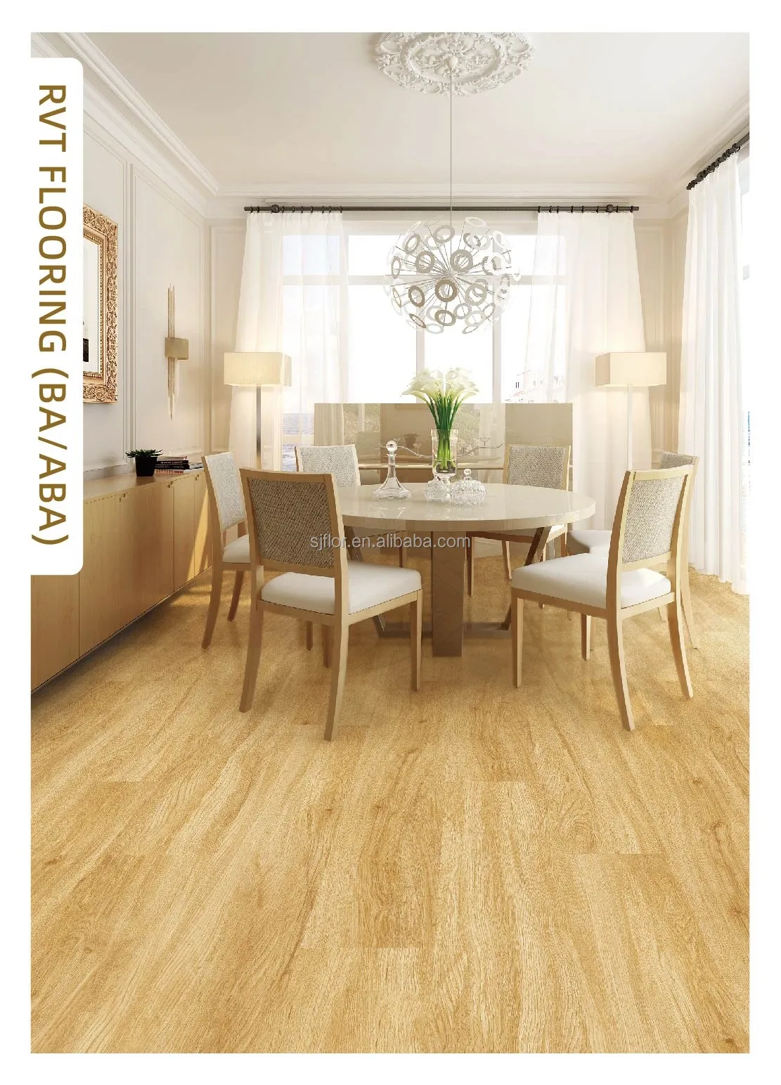 SPC Click Flooring Anti-Slip Eco-Friendly Click Vinyl Plank Waterproof Modern StyleHybrid LVT ...