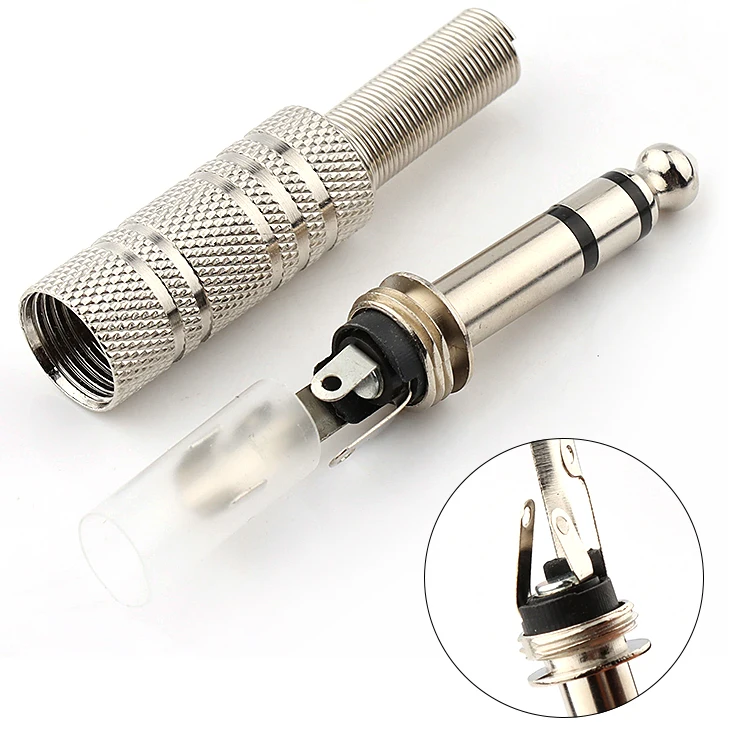 6.35mm Male Stereo Plug - Dual Channel Audio Connector
