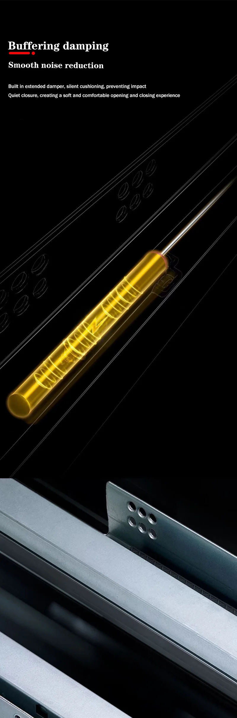 Dnti 2024 3 Folding Telescopic Rails Soft Close Full Extension Cabinet ...