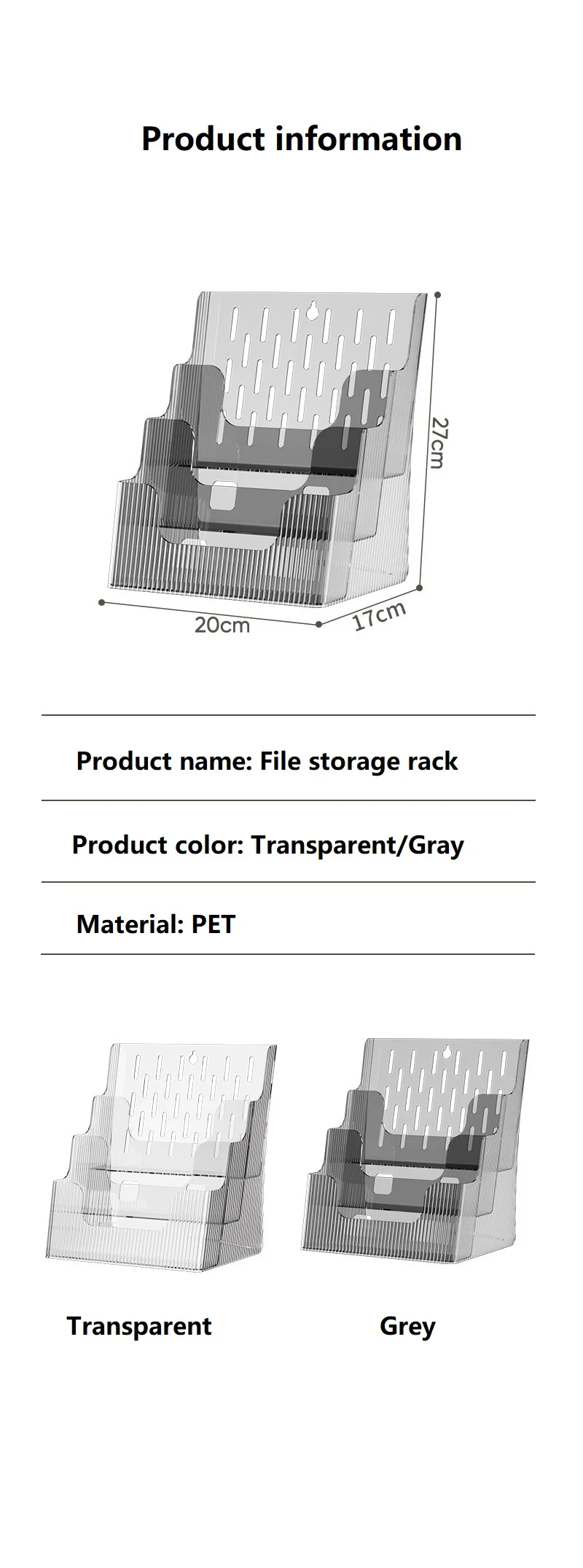 Multifunctional Transparent Desktop Organizer File Rack For Home Office ...
