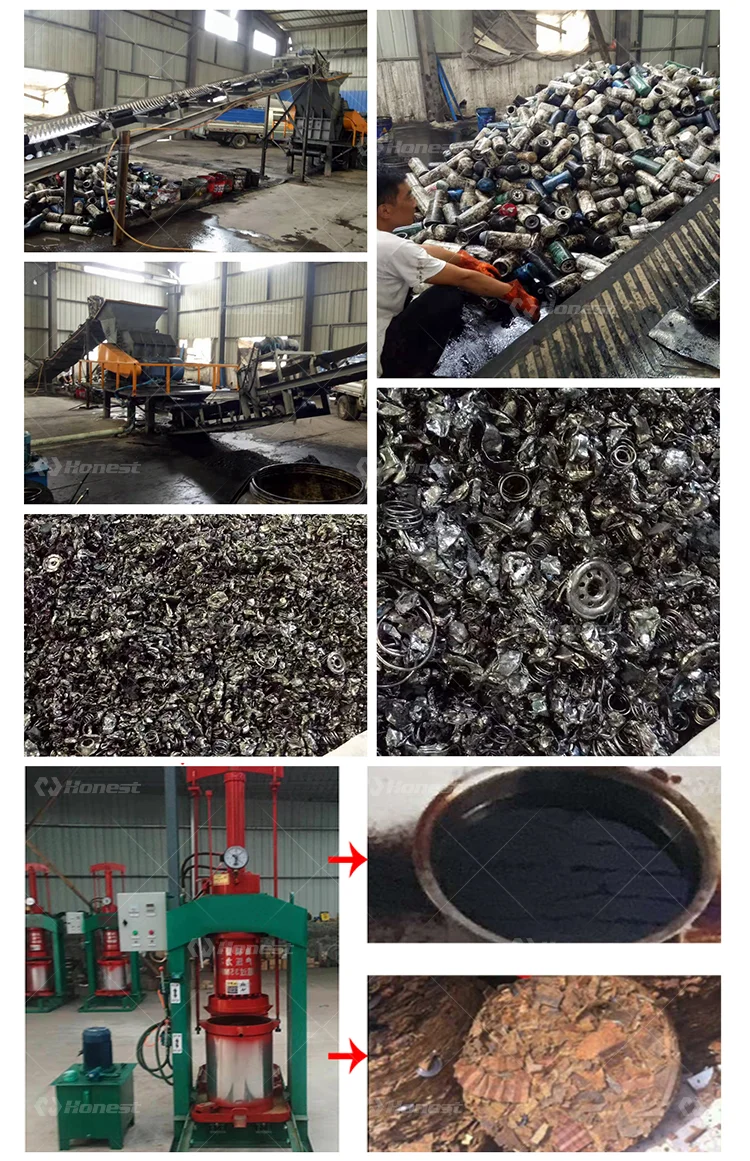 Industrial Use Scrap Lube Oil Filter Crushing Separating Machine ...