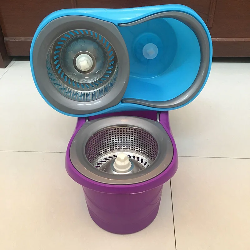 360 Rotation Magic Spin Easy Mop With Twist Two Replacement Mop Heads ...