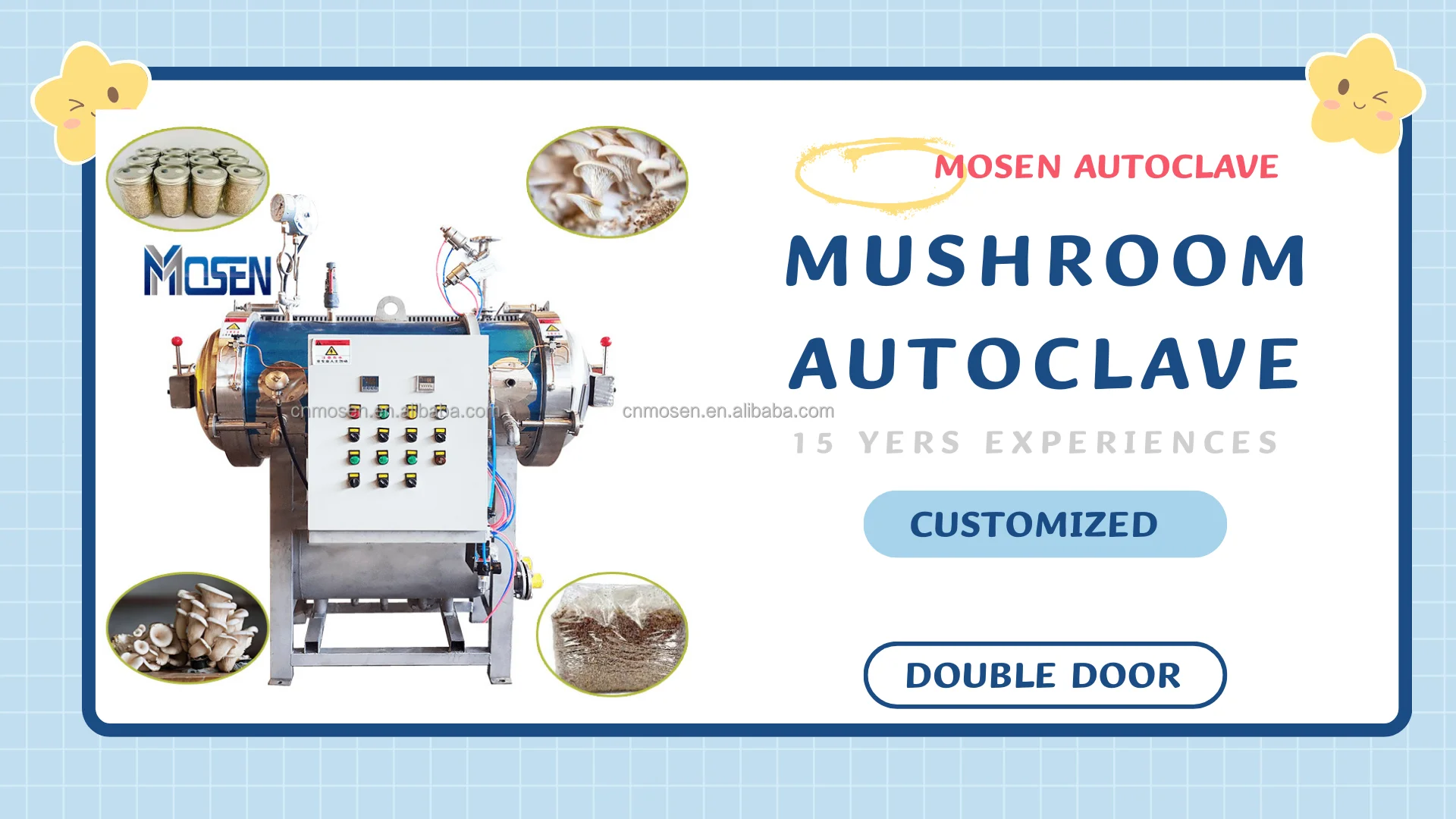 Double Door Industrial Compost Autoclave Small 200l Steam Mushroom Autoclave Sterilizer For ...