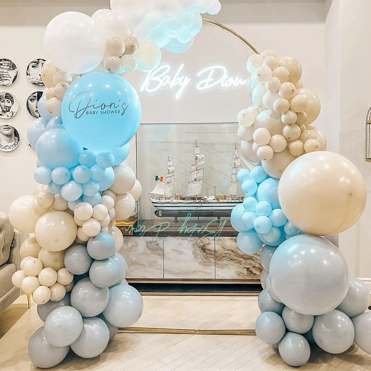 White Sand Balloons Arch Garland Kit 129Pcs Sand White Balloons for ...