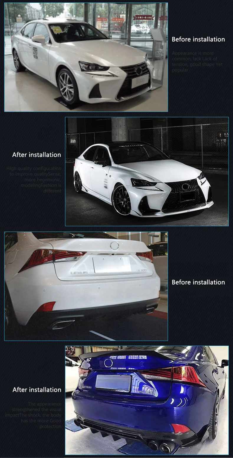 Lexus IS200 IS250 IS300 Body Kit Carbon Fiber Spoiler & Skirt ODM