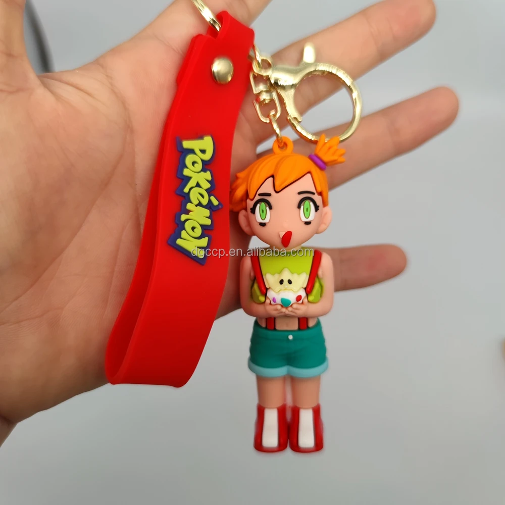 Ash Ketchum Misty Keychain 3d Cartoon Anime Cute Poke Pika Handbag Car ...