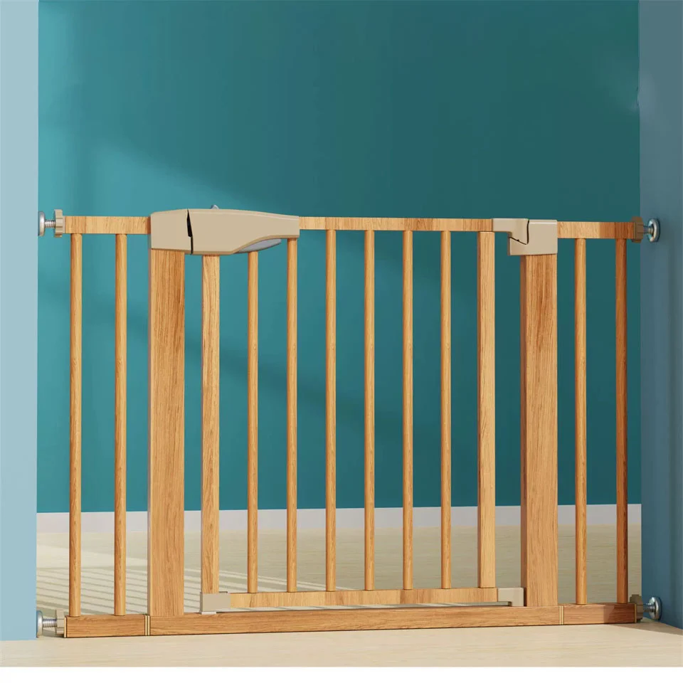 Kids Stairs Barrier Retractable Extra Wide Wood Safety Gate