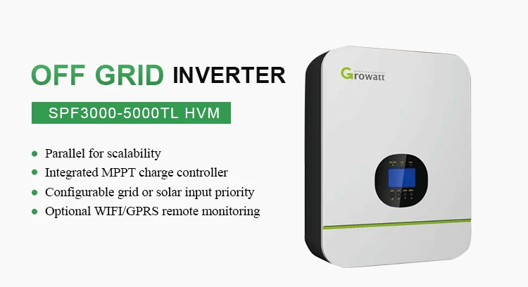 High Quality Growatt Inverter Off Grid Spf 5000tl Hvm 3kw 3.5kw 5kw Off Grid Mppt Solar Inverter ...