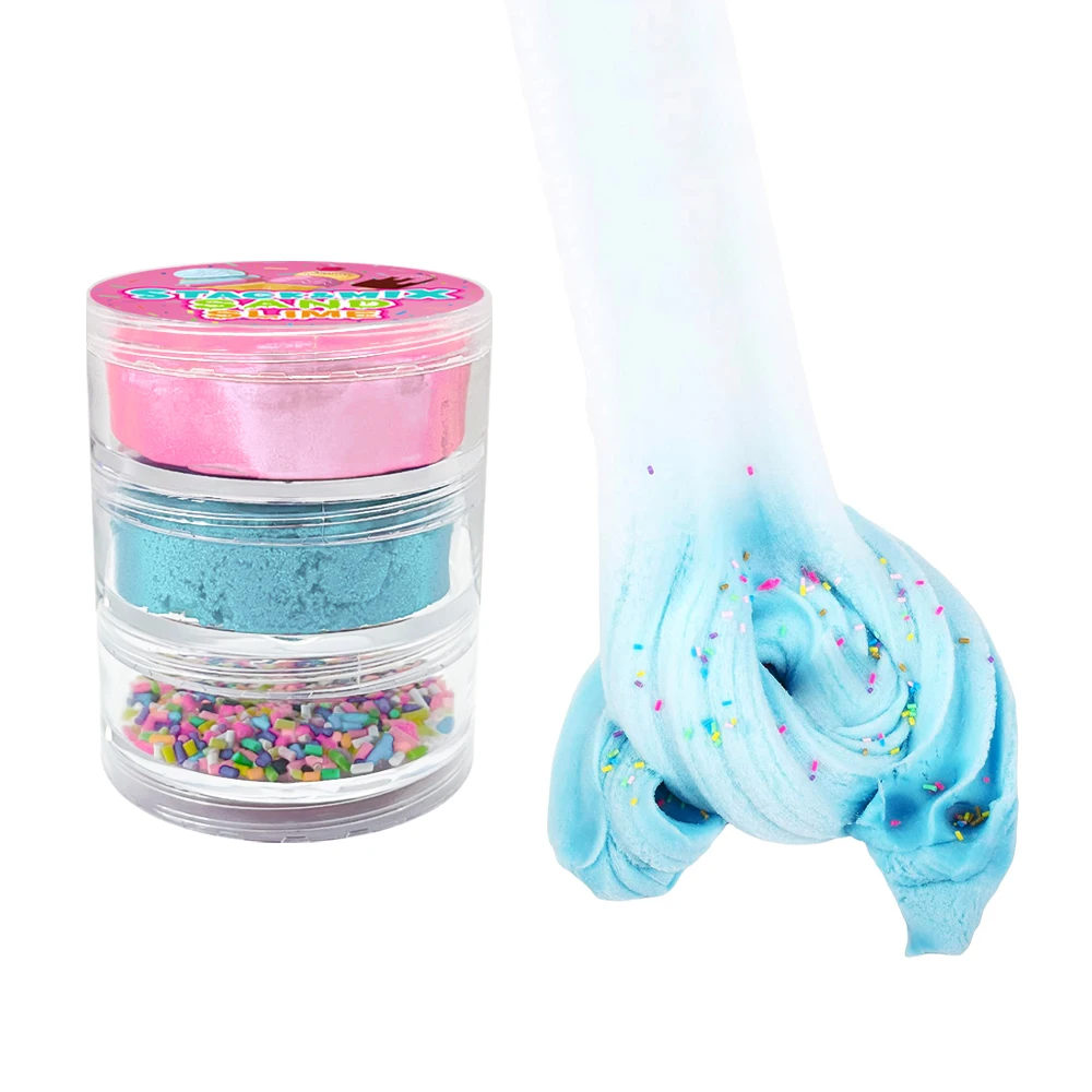 2 Color Cloud Slime Kit Diy Slime Cotton Sand Supplies Stress Relief ...