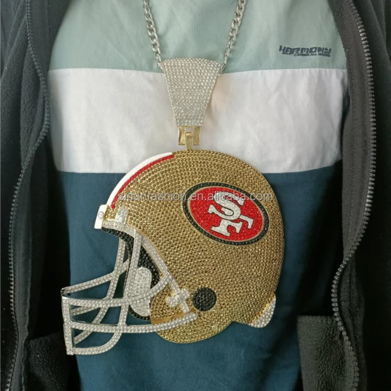 Sidan Custom Football Teams Pendant Medal Helmet Necklace