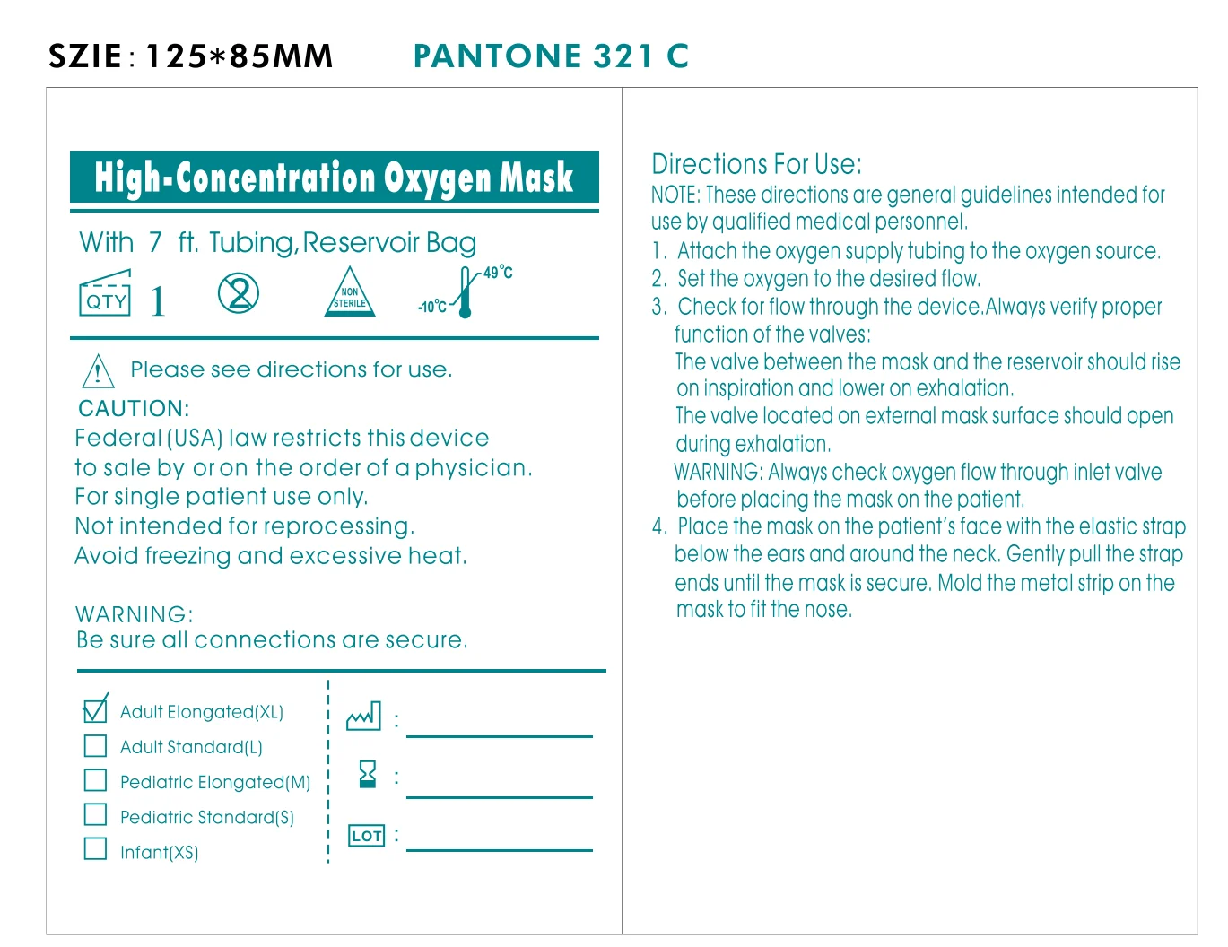 Non-rebreather Oxygen Mask - High Concentration, Low Price