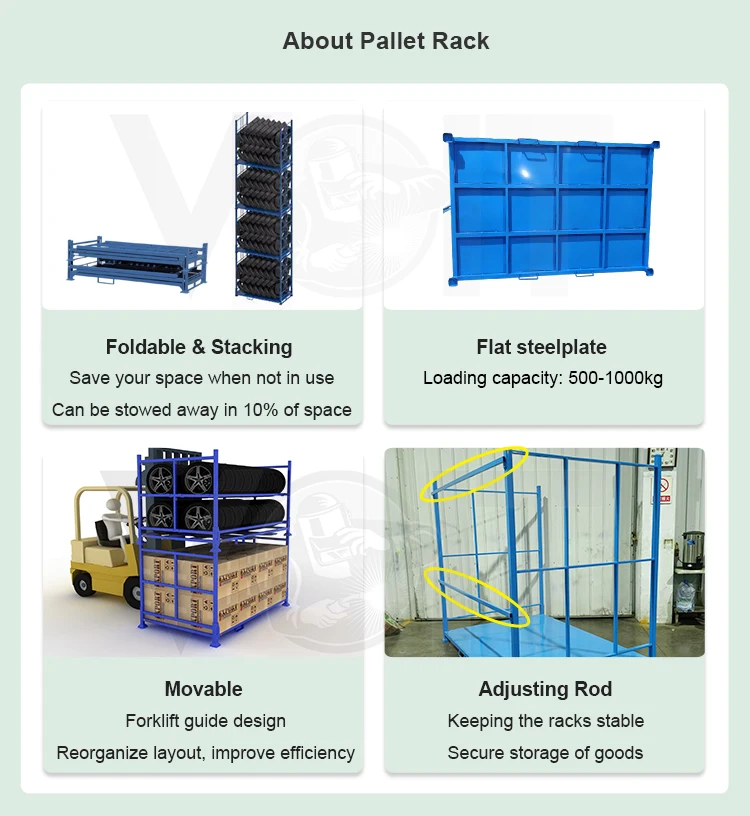 Warehouse Storage Transport Racking System Heavy Duty Foldable Steel ...