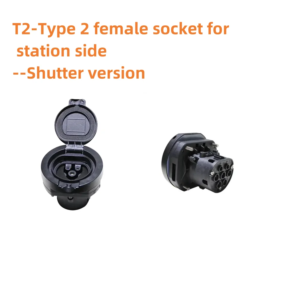 32a Shutter Socket 22kw Type 2 Inlet Of Ev Charging Station T2 Car Power Female Socket For ...