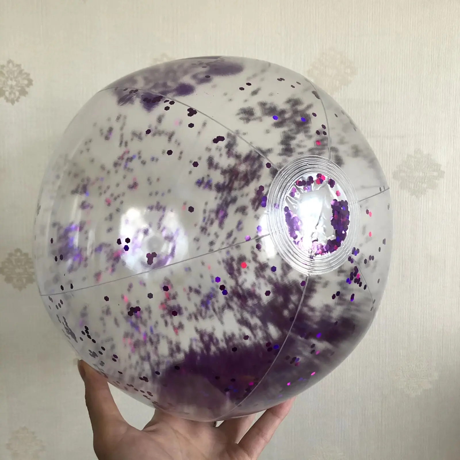 Sequin Transparent Pvc Inflatable Beach Ball Can Be Customized For Use ...
