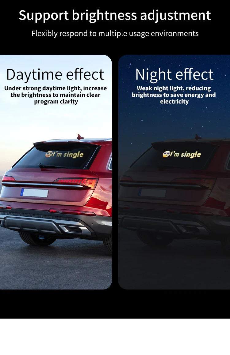 Flexible Led Screen For Car,Loy App Control Led Car Sign Car Led ...