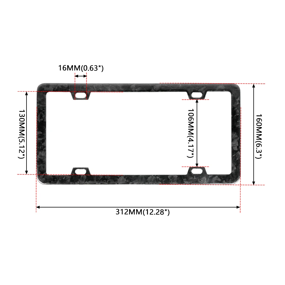 USA Size Forged Carbon Fiber Car License Plate Frames Cool for US ...