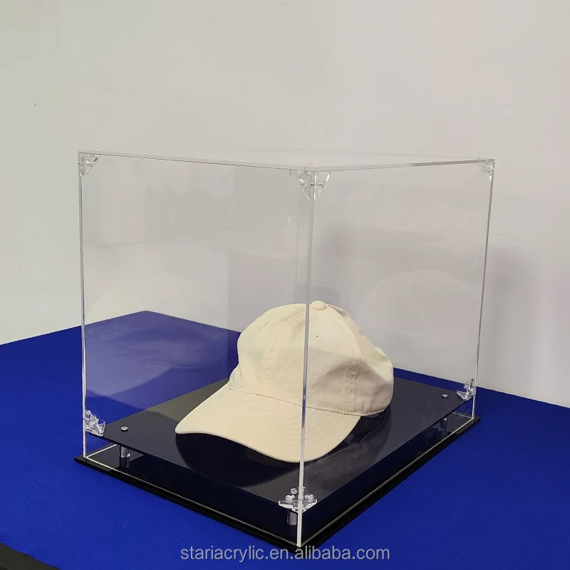 High Transparency Acrylic Hat Display Case Clear Acrylic Baseball Cap ...
