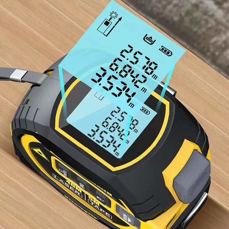 3 in 1 Infrared Portable Laser Tape Measuring 40M Rangefinder