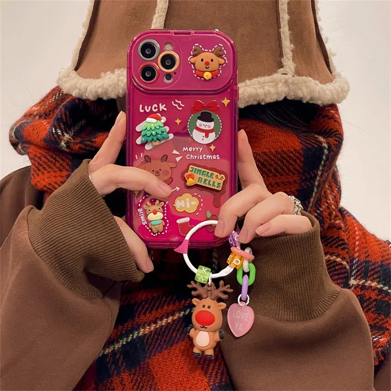 New 3d Cute Kawaii Mirror Christmas Phone Case Cover For Iphone Xr 11 ...