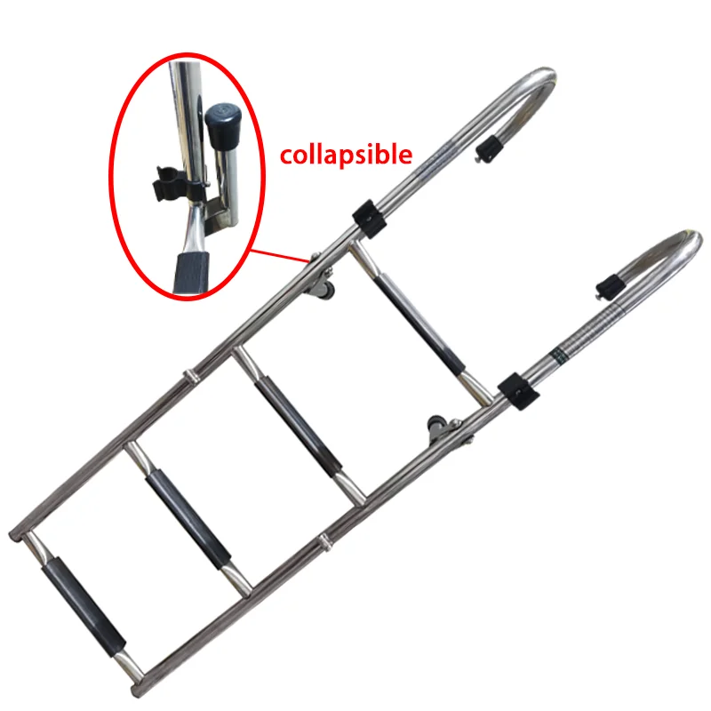 Isure Marine Stainless Steel Four-section Collapsible Ladder Marine ...