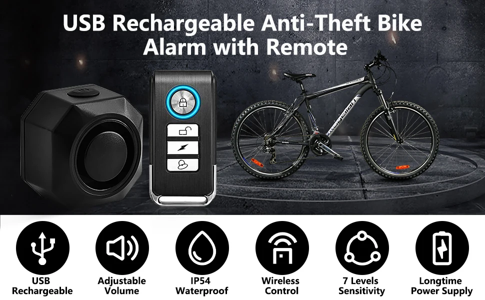 Waterproof Ip65 Cycle Bike Alarm Wireless Bike Alarm Bicycle Anti-theft ...