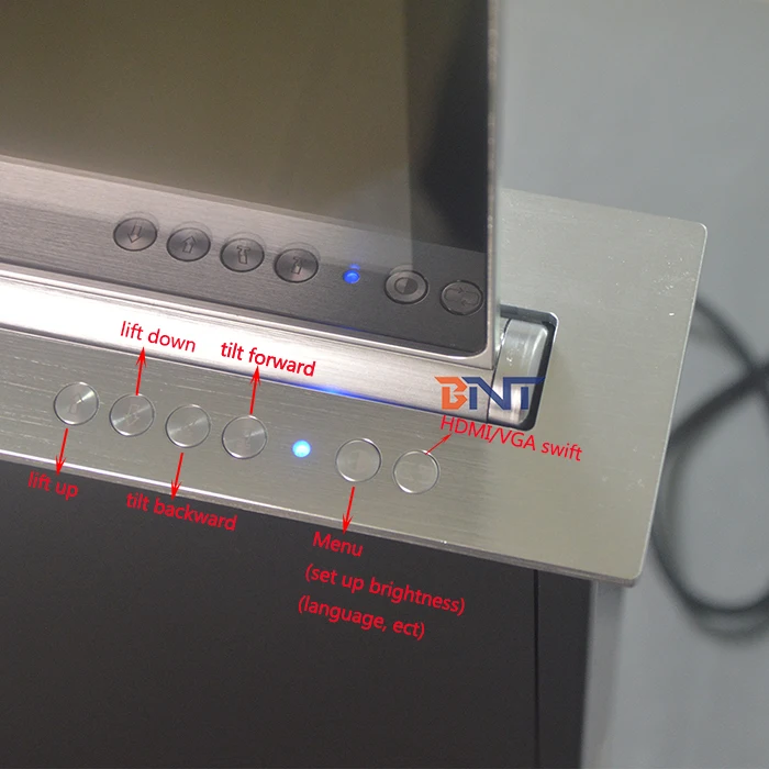 Conference Table Pop up LCD Monitor Lift BNT 17.3