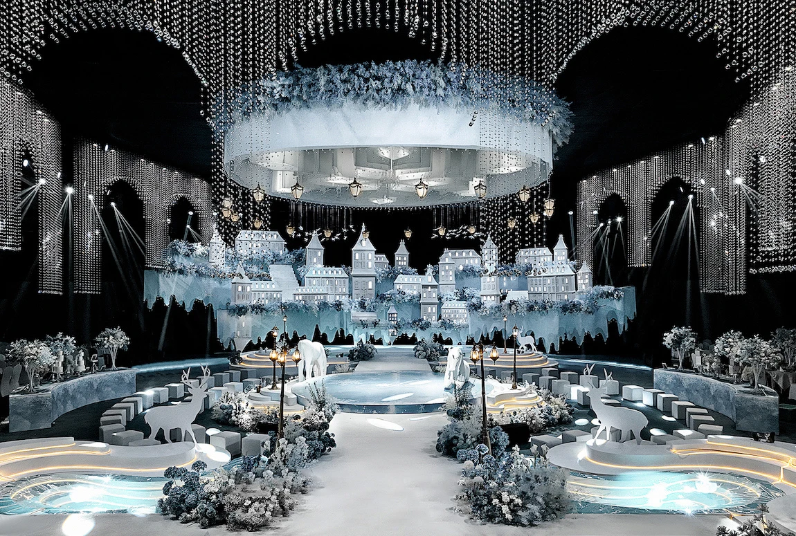 Wedding Supplies Ceiling Decoration Veil Wedding Stage Ceiling ...