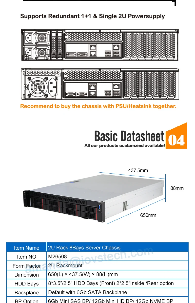 New Quick Tooless Design 2u 8 Bays Hotswap Rack Storage Server Case ...