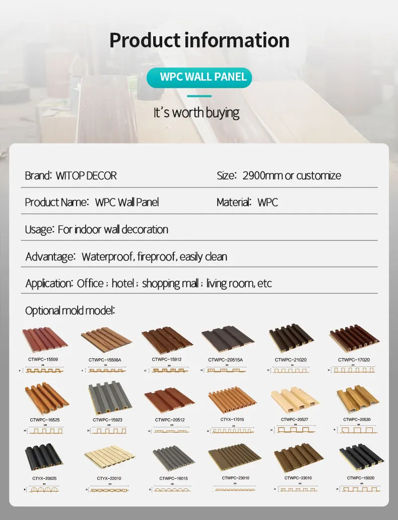 Wood Alternative Wpc Wall Panel Wall Panel With Wooden Grain Fluted ...