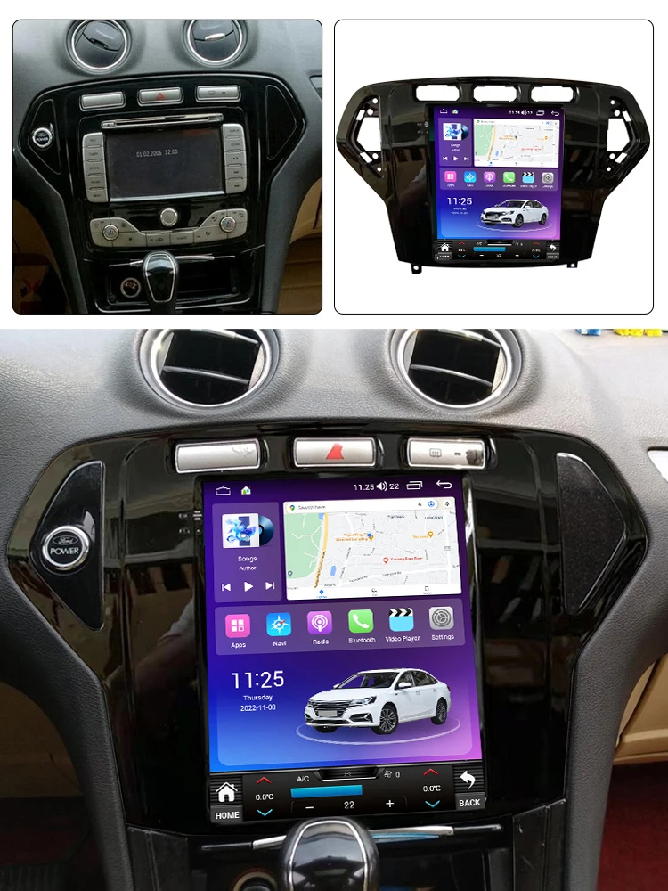 Vertical Screen Tesla Style Android 11 Car Multimedia Player For Ford ...