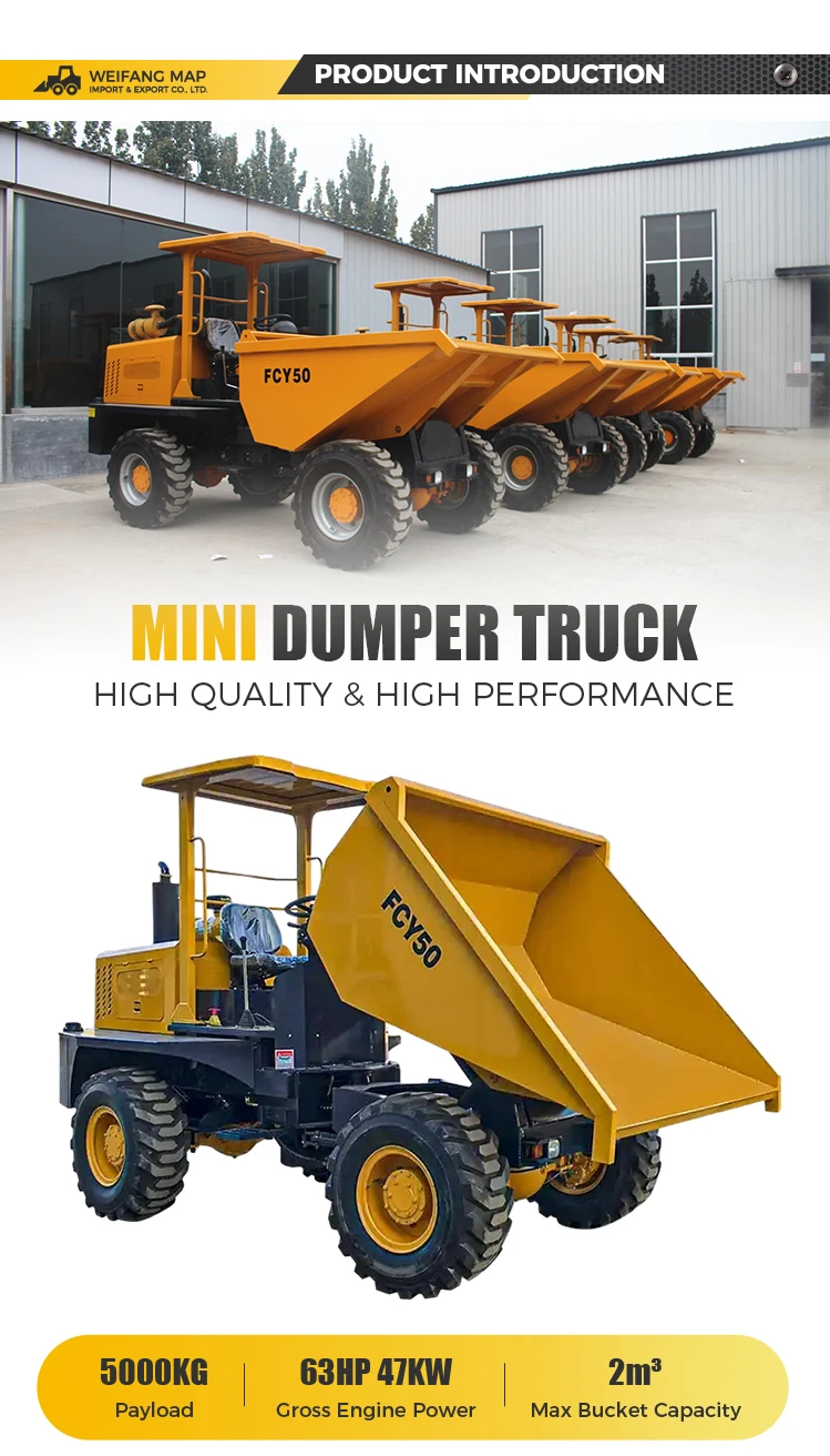 Factory Mini Dumper 4wd 1ton 3ton 4x4 Site Dumper with Self Loading ...