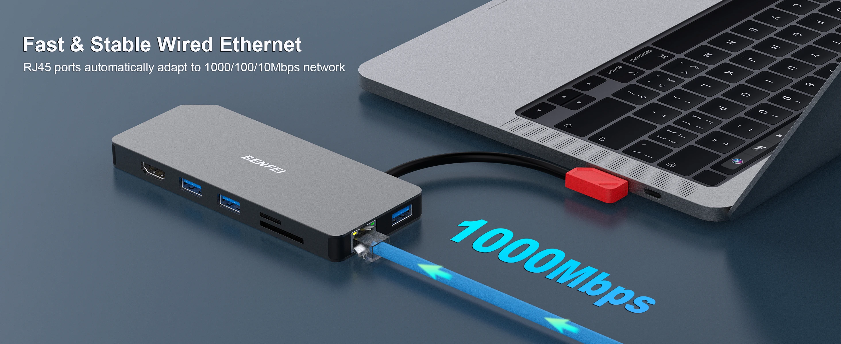 BENFEI 9-in-1 Portable Docking Station - USB C Hub with Dual Monitor