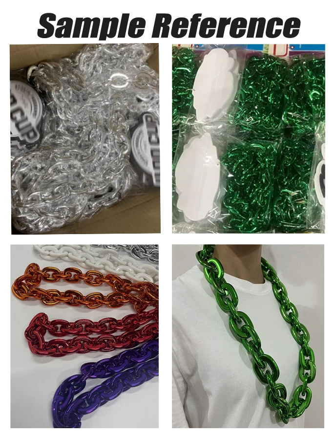 Plastic Chain Necklace - Jumbo EVA Charm for Sports Fans