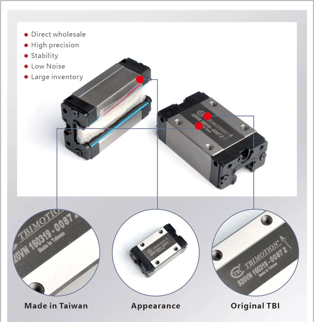 Original Taiwan Tbi Linear Guide Block Trs20fs S20fn Trs20fn Cnc Trs20 Trs 20 Linear Guideway ...