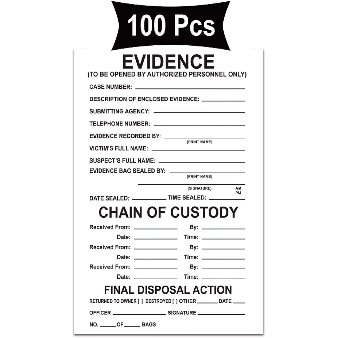 Remarkable Adhesive Evidence Label - Stick on Evidence Stickers 4 X 6 ...