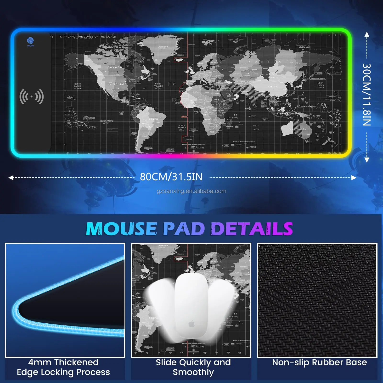 Wireless Charging Mouse Pad - RGB Gaming & Office Accessory