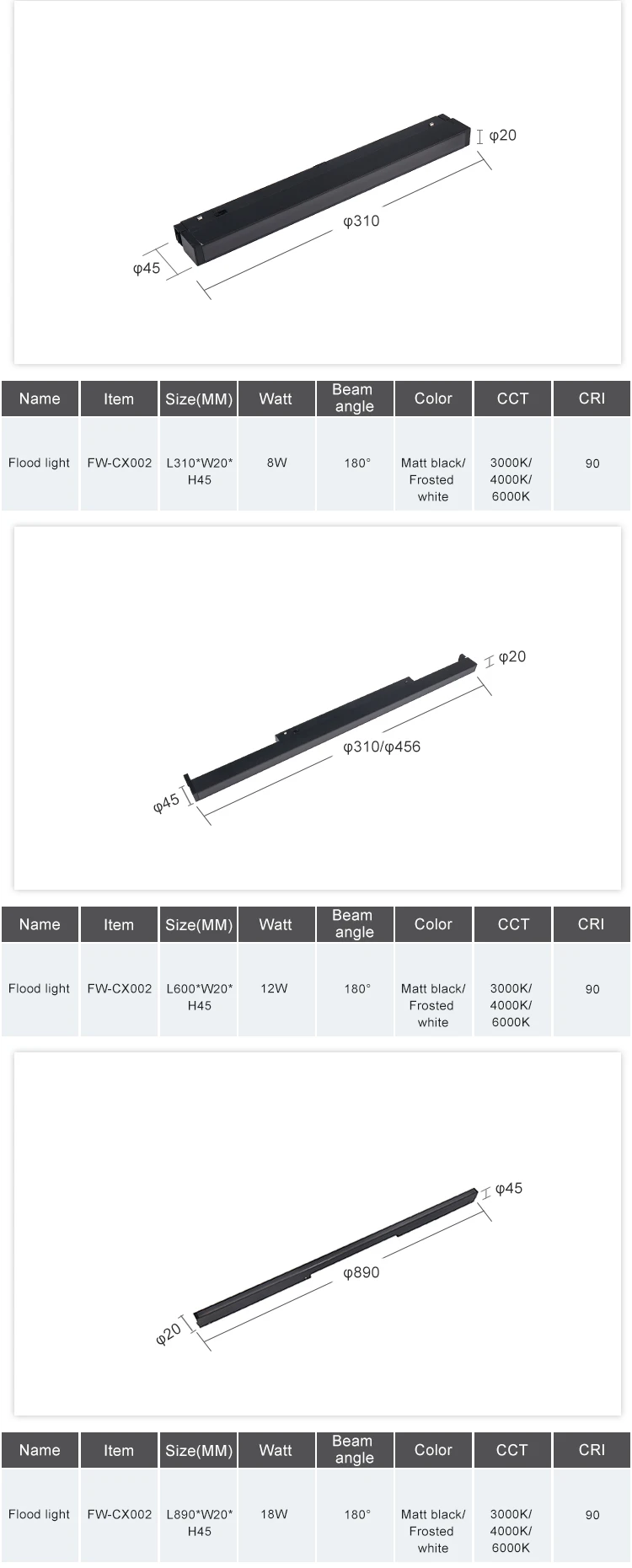 European Super Slim Magnetic Track Light Wholesale DC48V