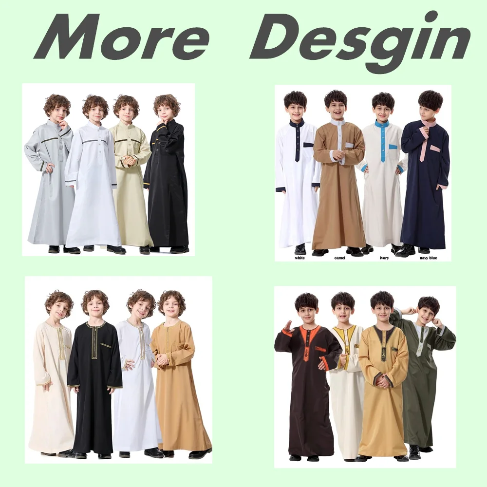 Arabic Thobe Muslim Thobe Boys Muslim Long Sleeves Kids Robe Islamic ...