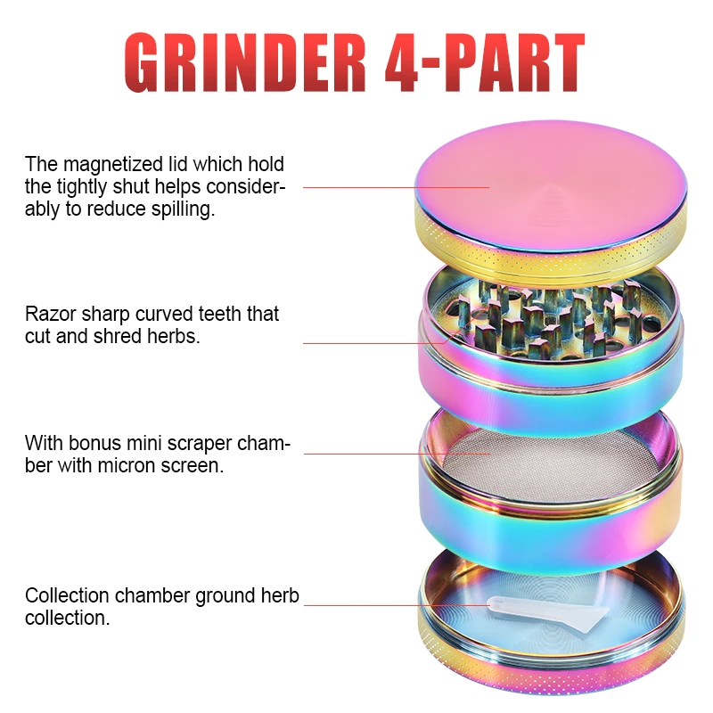 4 Layer Metal Herb Grinders Custom Logo Low MOQ Wholesale