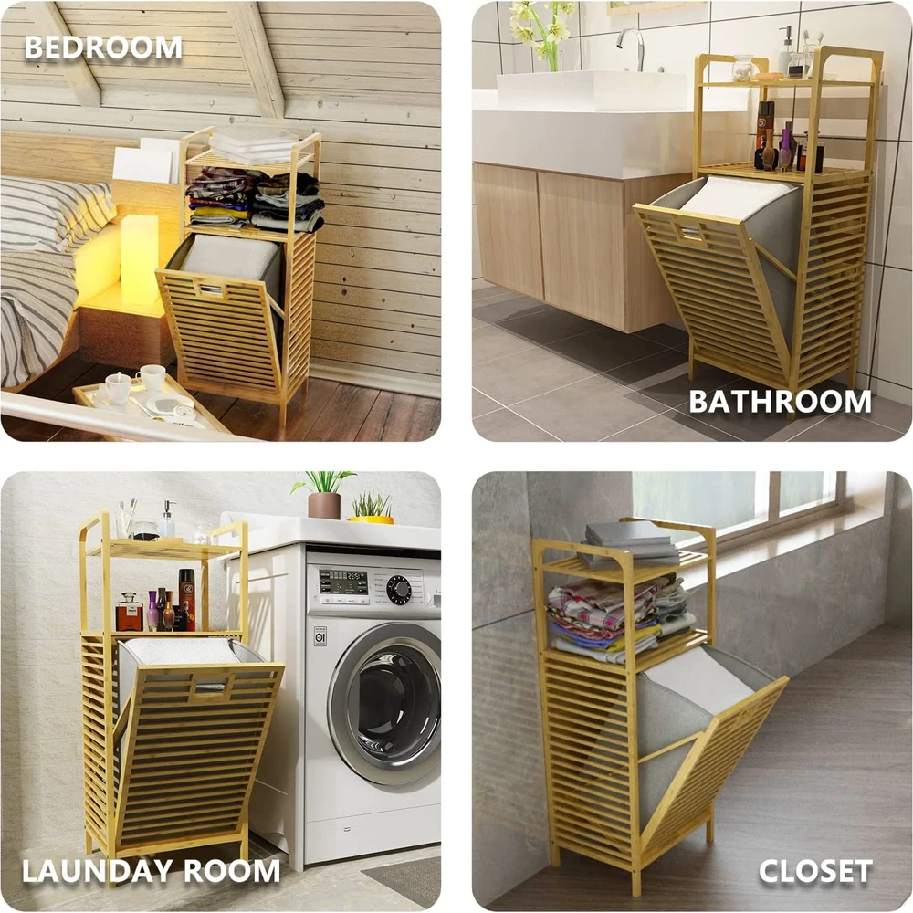 2 Tier Rack Space-saving Laundry Rack For Bathroom And Bedroom ...