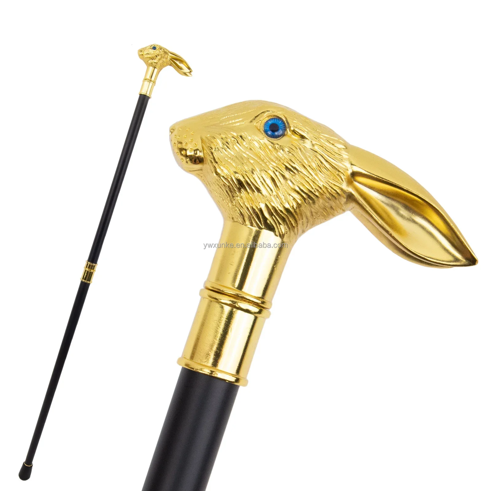 Gold Rabbit Head Luxury Walking Canes Detachable Self-defence Walking ...