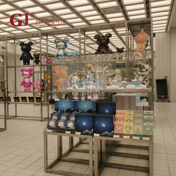 Custom Metal Toy Store Floor Stands Minifigures Display Case Box ...