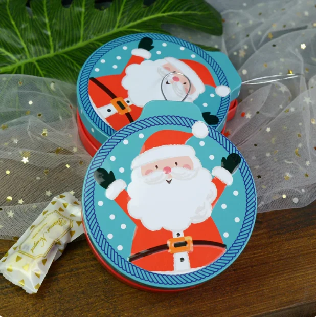 Small Iron Gift Box with Three-Dimensional Christmas Relief Cover ...