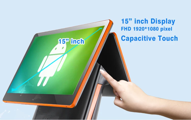Factory Price All in One 15 15.6 Inch Android POS System Dual Screen ...